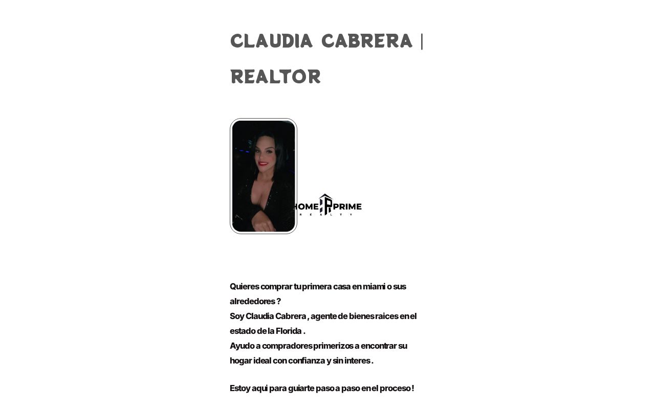 'Compra tu primera casa en miami | Claudia Cabrera Realtor